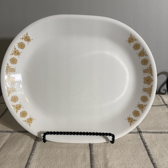Corelle | Dining | Vintage 97s Corelle Butterfly Gold Pattern Oval Tray ...